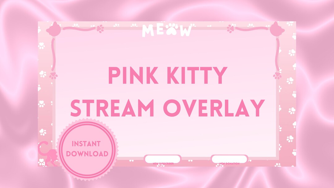 Pink Kitty Stream Overlay - Etsy
