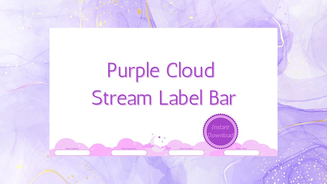 Purple Cloud Stream Label Bar - Etsy