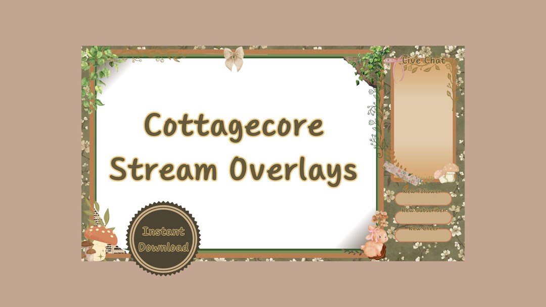 Cottagecore Stream Overlays - Etsy