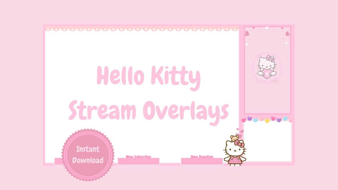 Kawaii Pink Hkitty Stream Overlays - Etsy