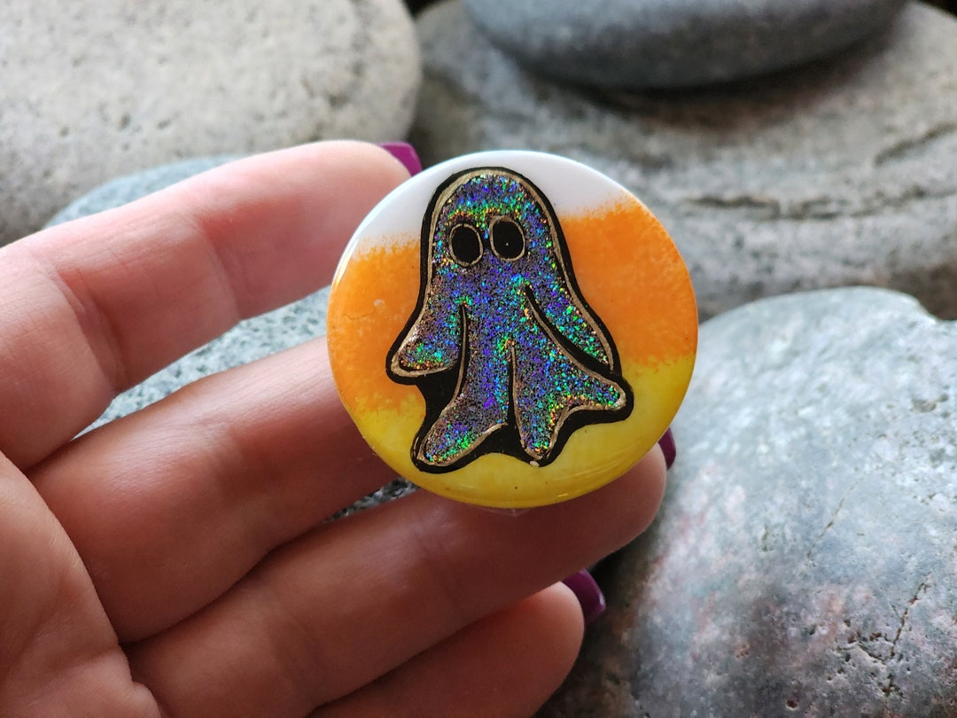 Holographic Boo Phone Grip. Hand Painted. Not a Stone. Please - Etsy