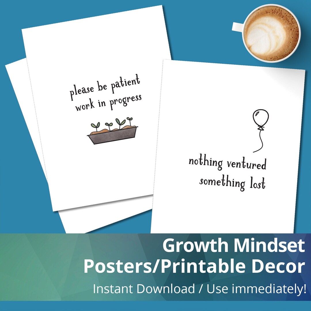 Growth Mindset Printables Affirmations Instant Download Encouragement ...