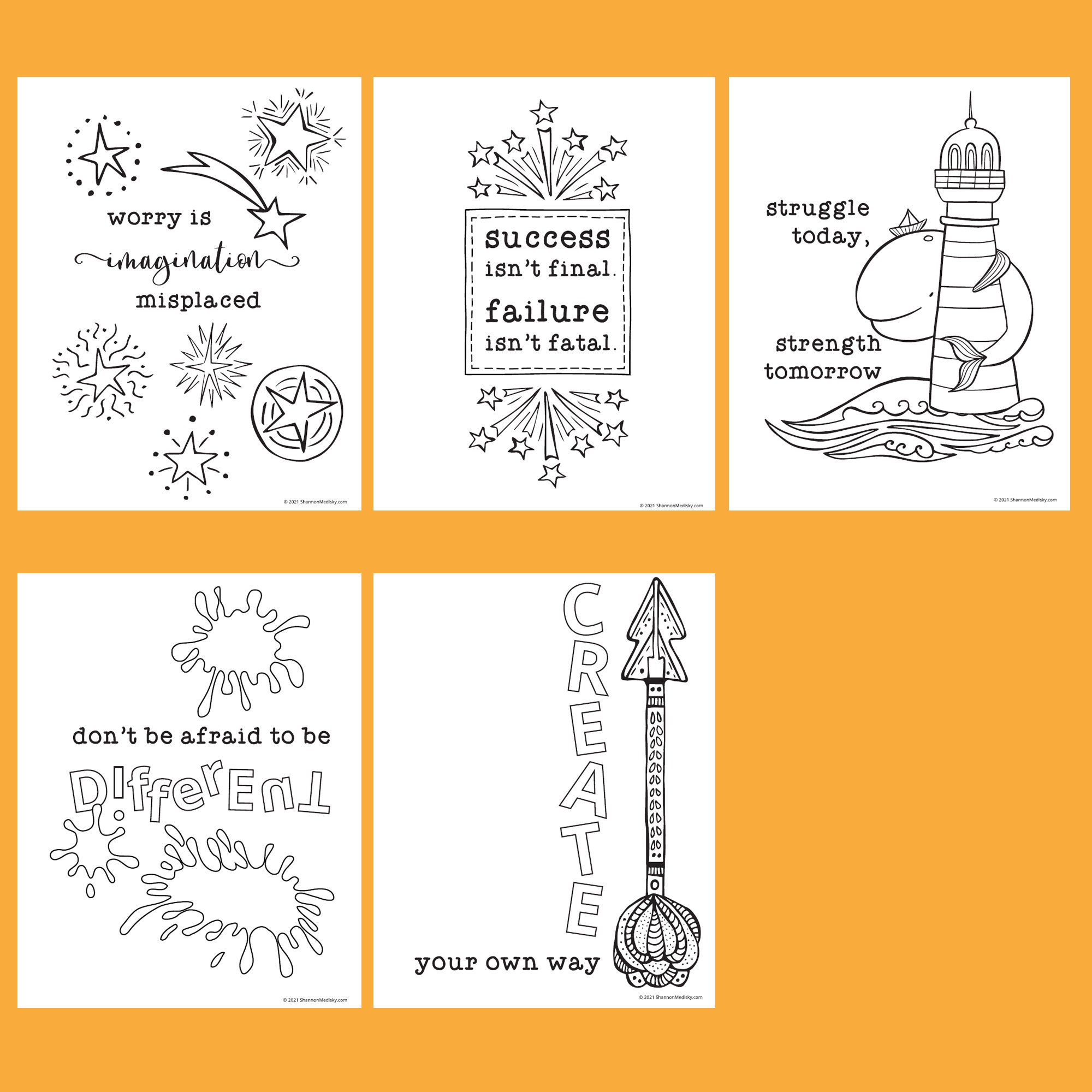 Growth Mindset Coloring Pages Affirmations Instant Printable ...