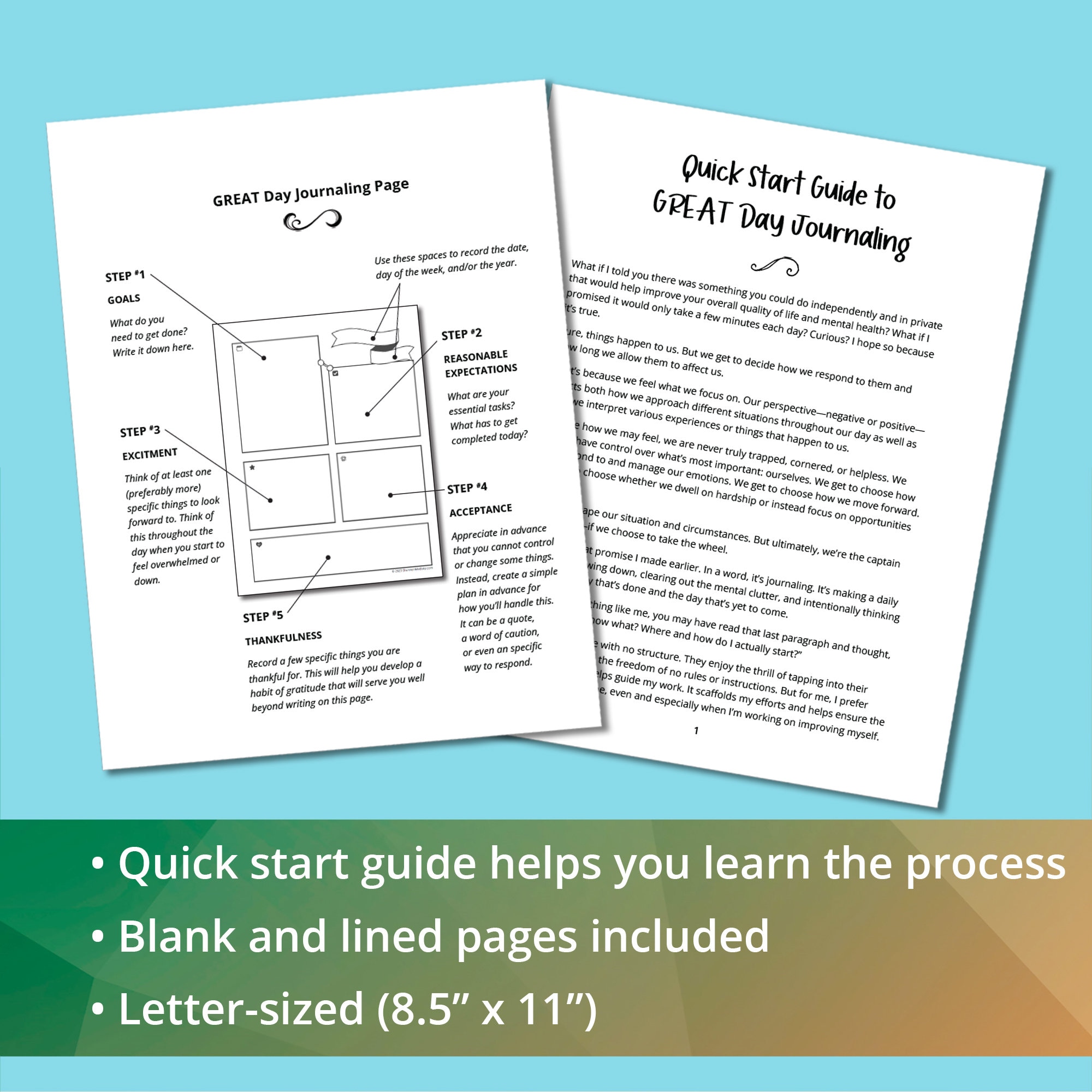Daily Journaling Guide Printable Growth Mindset Instant Download ...