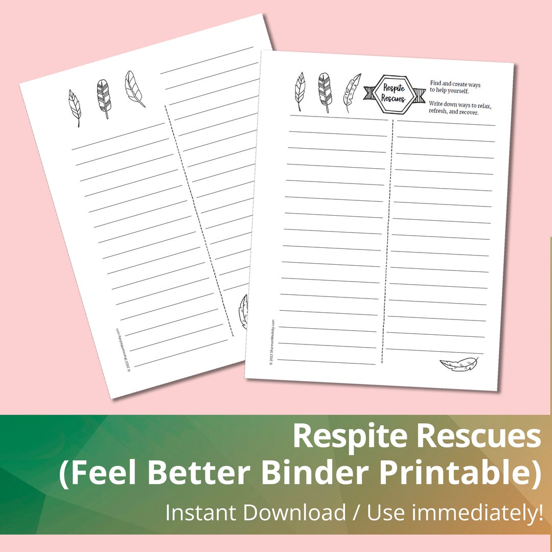 Self-help Instant Download Mental Health Wellness Printable Resource ...