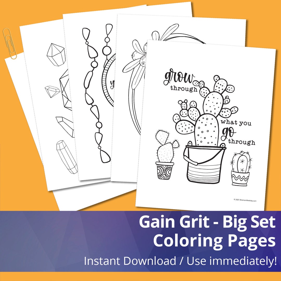 Growth Mindset Coloring Pages Affirmations Instant Printable ...