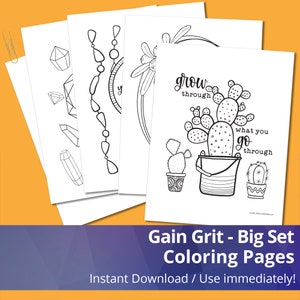 Gain Grit Big Set Growth Mindset Inspirational Download | Etsy