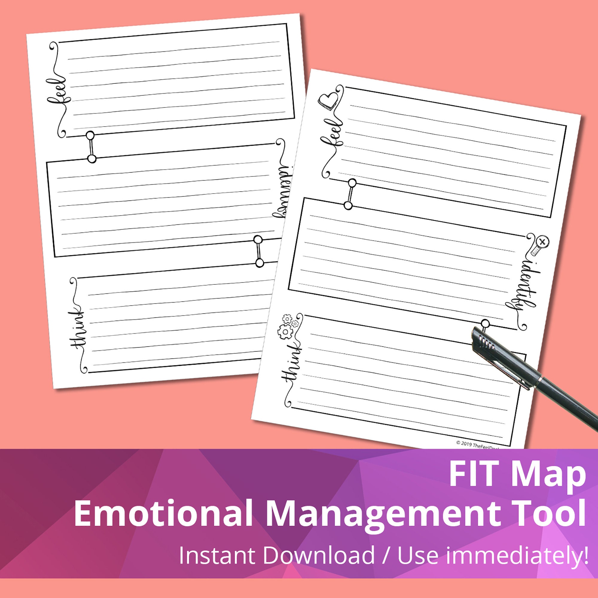 FIT Map Emotional Management Tool, Instant Download, Printable ...