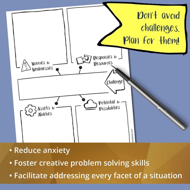 Stress Management Printable Productivity Instant Download Problem ...