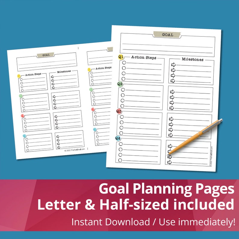 Goal Setting Printable Goal Planning Instant Download Goal Tracking ...