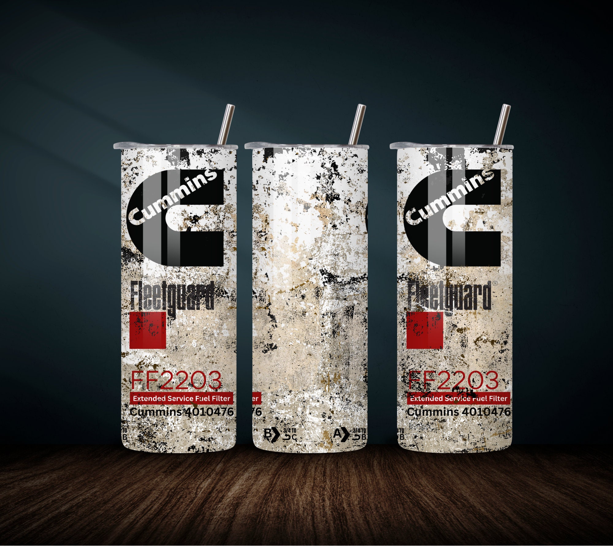 20 Oz Sublimation Wrap Cummins Engine Fuel Filter - Old Truck - Gift ...