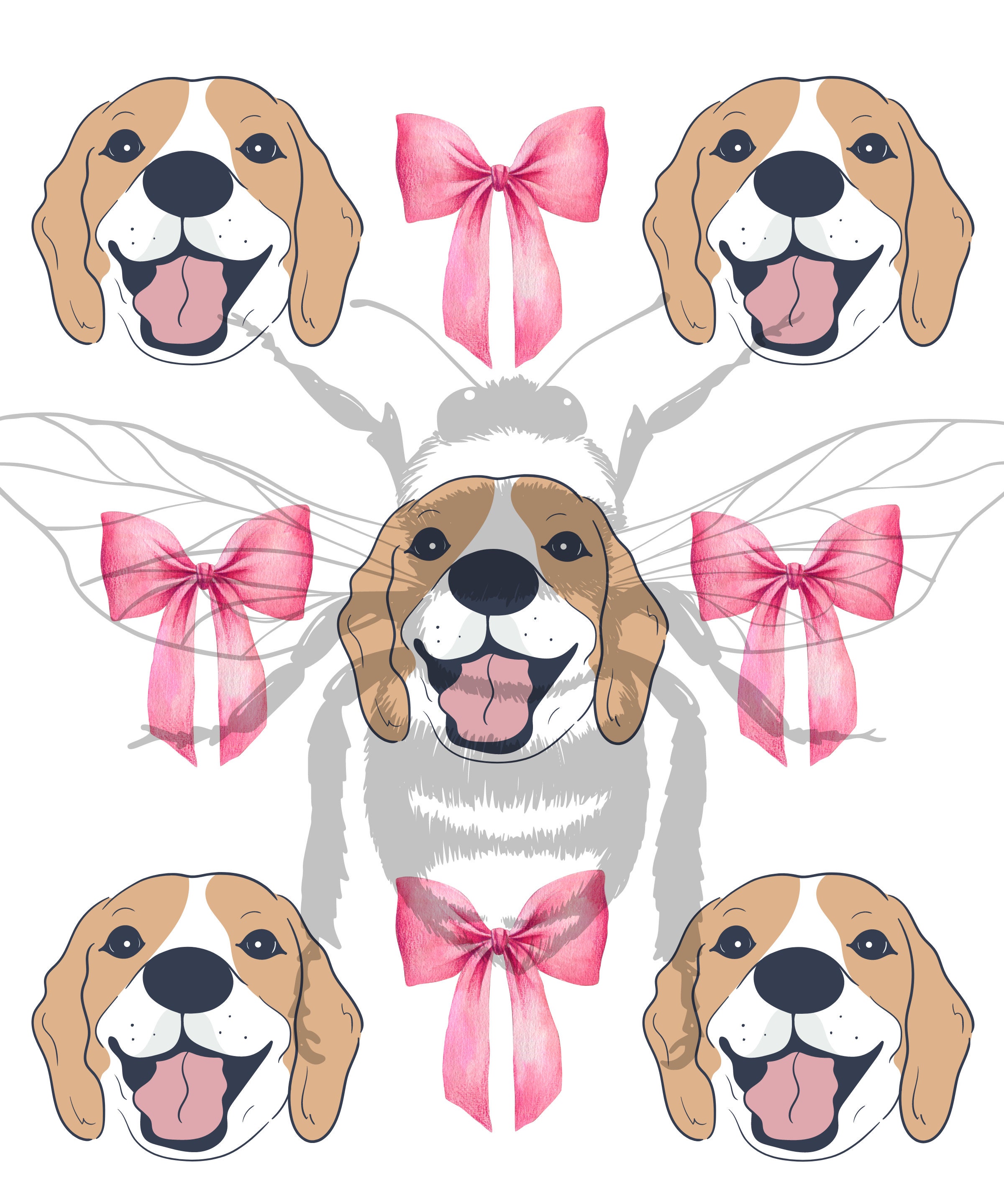 Coquette Beagle DIGITAL FILE, Dog Prints, Beagle Sublimation PDF - Etsy
