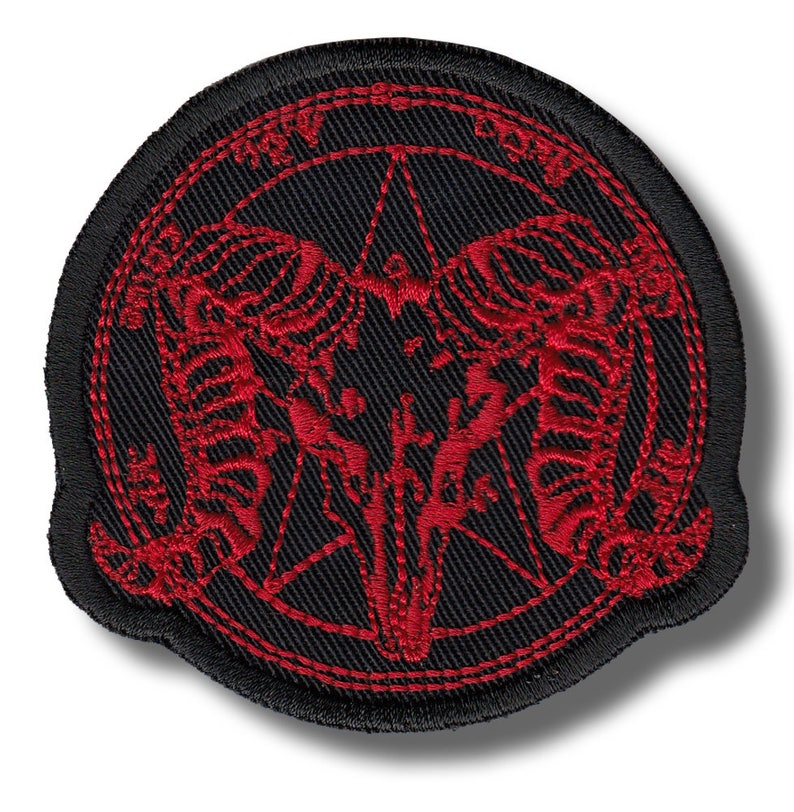 Baphomet Skull Embroidered Patch 7x7 Cm - Etsy