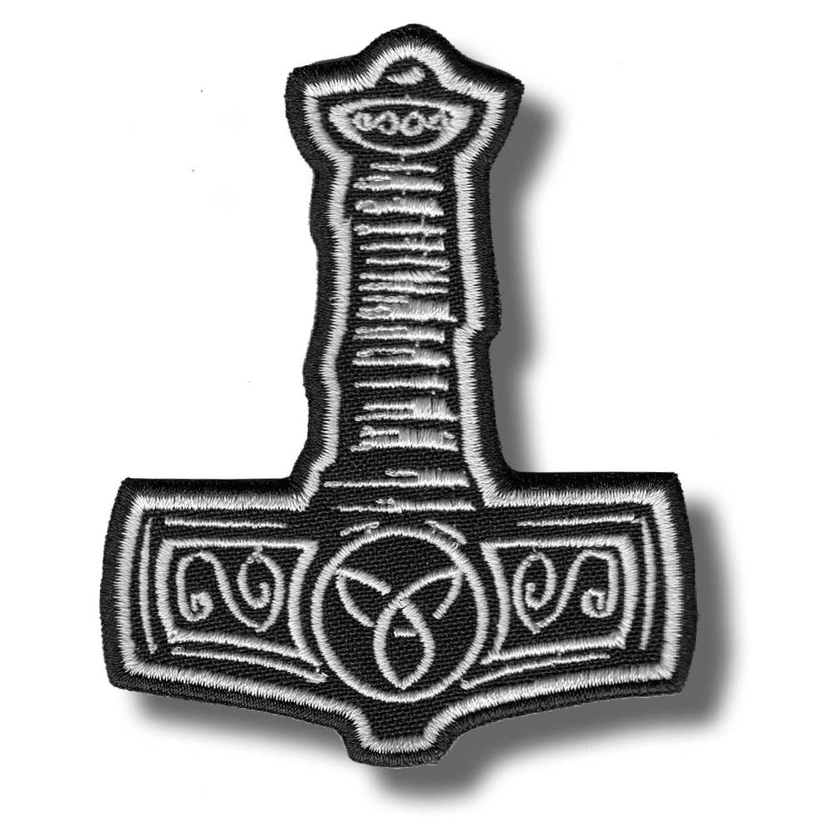 Thors Hammer Embroidered Patch 6x8 Cm - Etsy UK