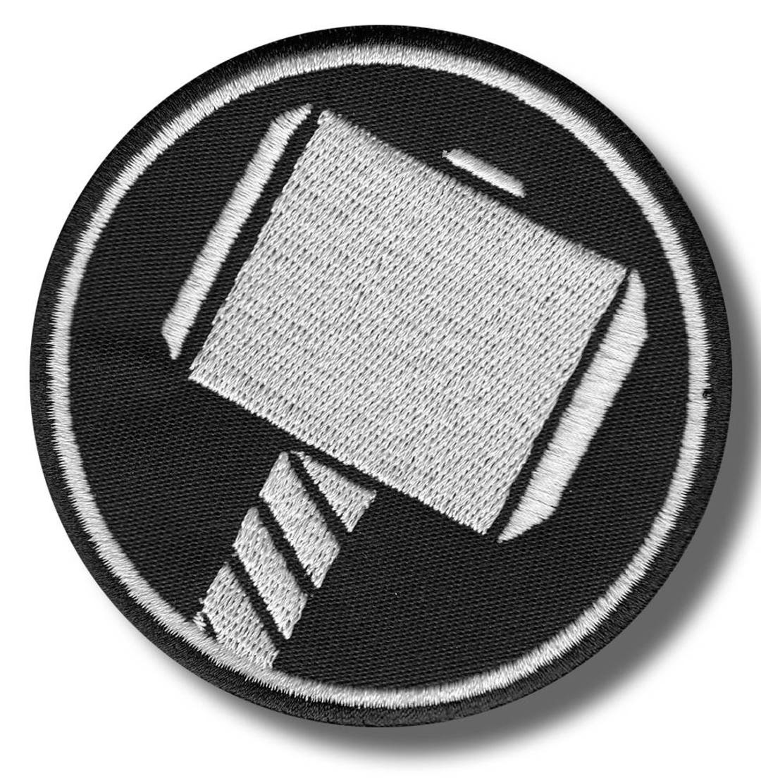 Thors Hammer Round - Embroidered Patch, 8x8 Cm - Etsy