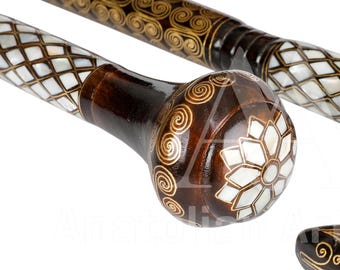 Unique Collectible Walking Stick ! Last One ! Cane With Abalone Mother ...