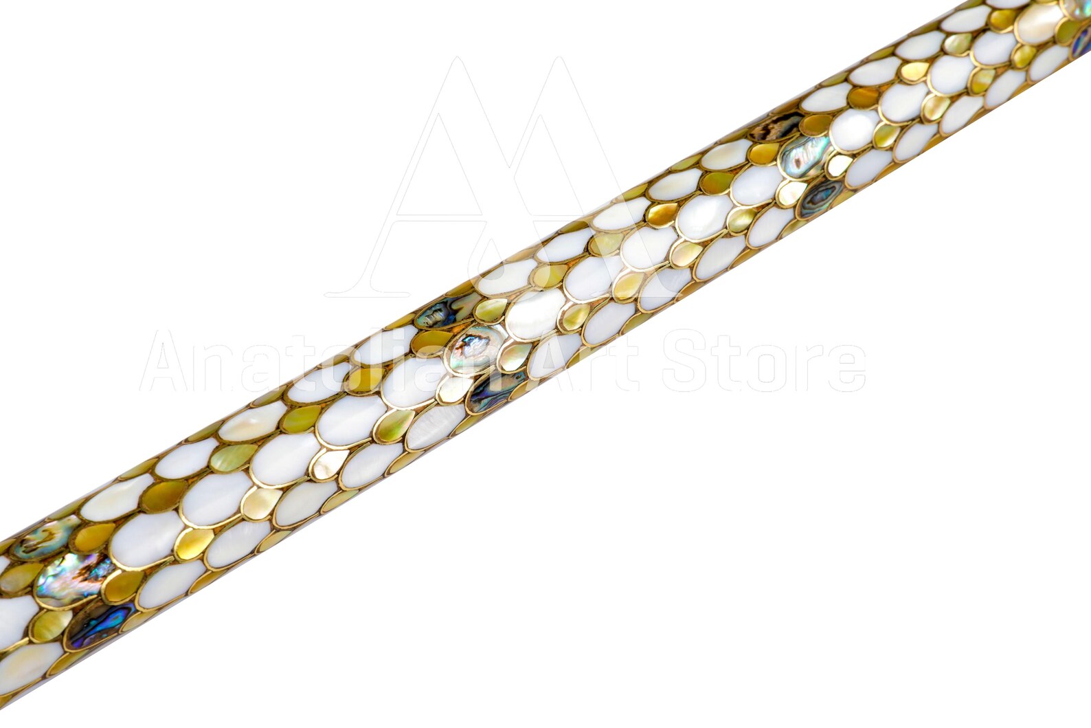 Abalone & Mother of Pearl Inlay Walking Stick - Walnut Wood Cane - Etsy