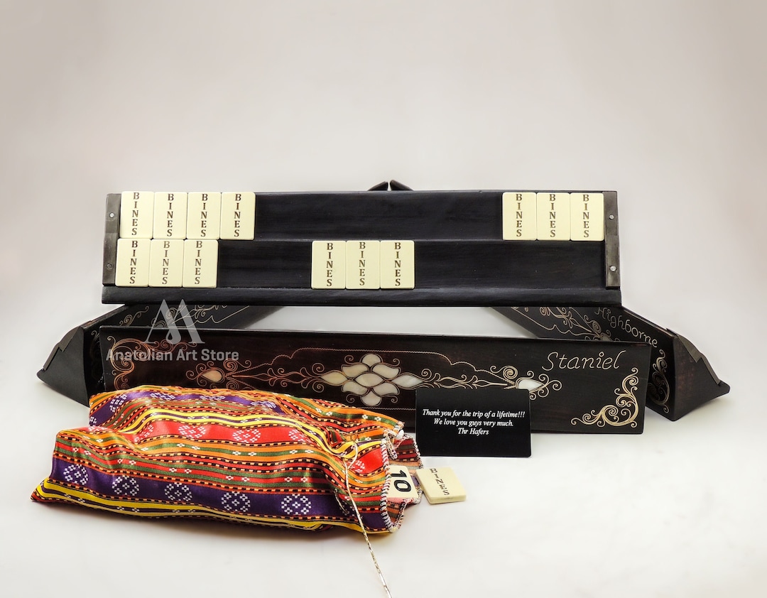Personalized Rummikub Wit Bag & Tiles, %100 Handmade Rummy Cube Set ...