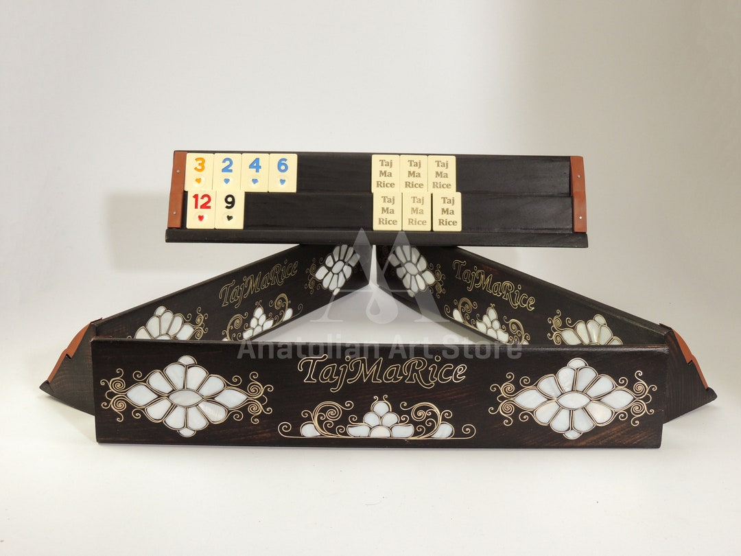 Handmade Rummikub Set: Wooden Game With Mother of Pearl Inlay - Etsy