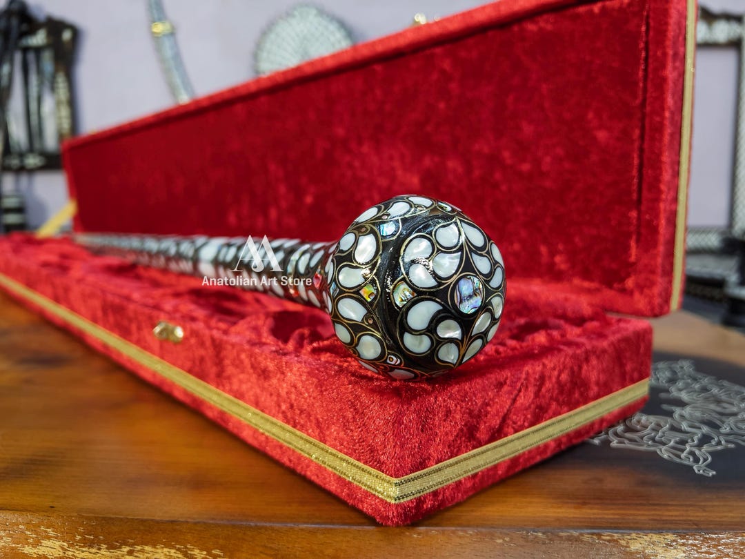 Unique Collectible Walking Stick ! Last One ! Cane With Abalone Mother ...
