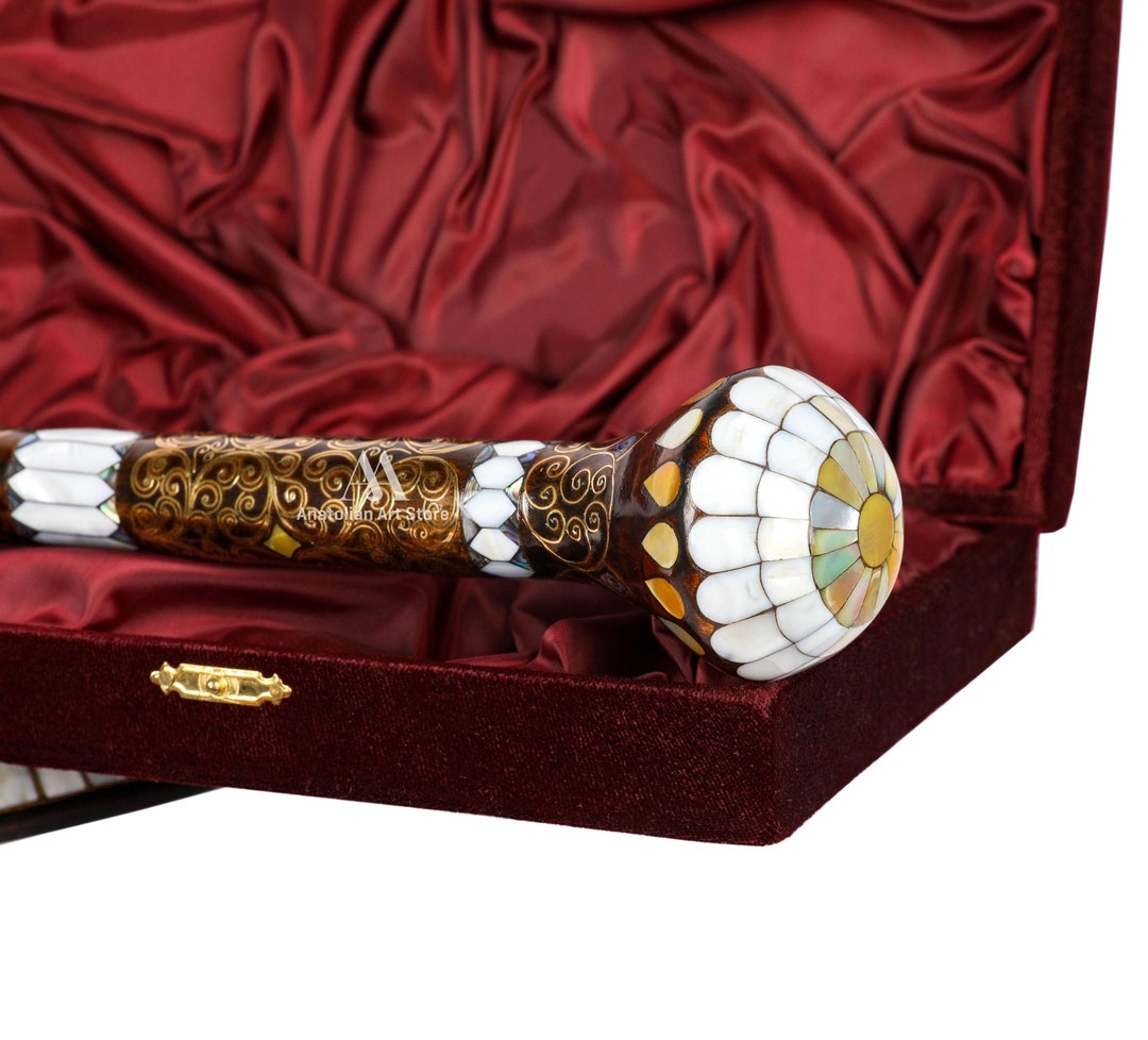 Unique Collectible Walking Stick ! Last One ! Cane With Abalone Mother ...