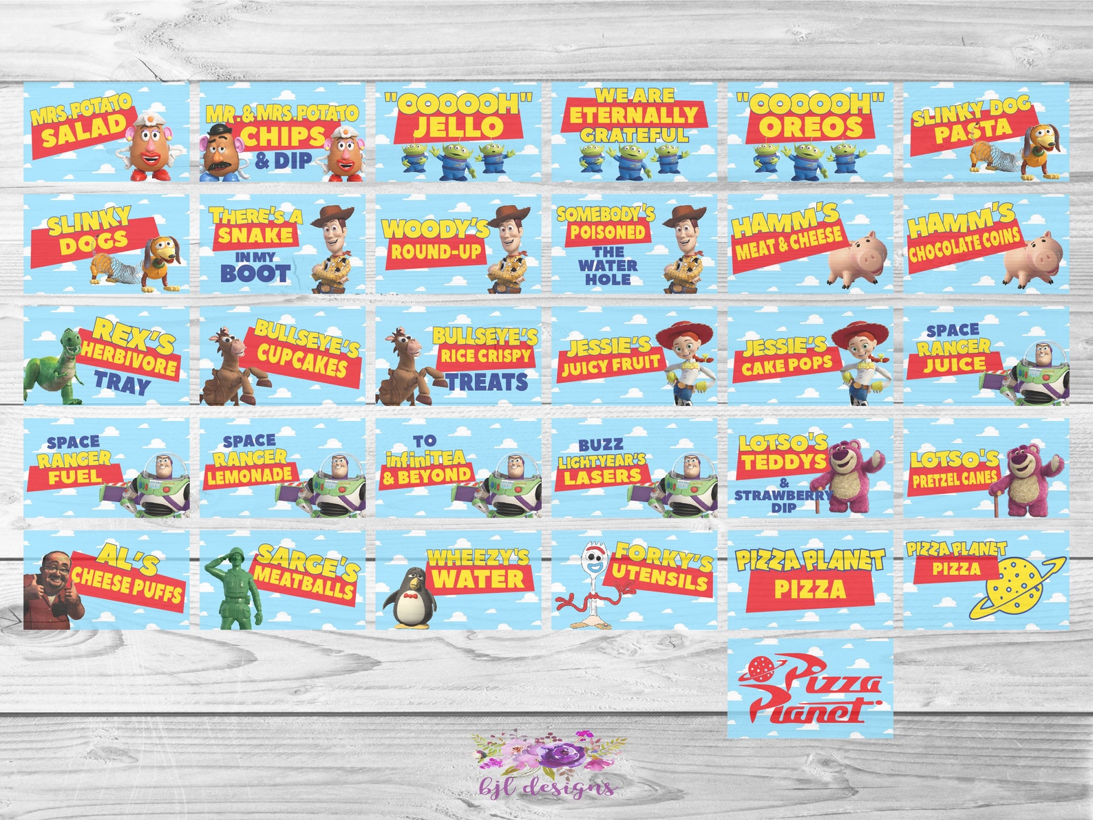 Toy Story Food Labels, Toy Story Food Cards, Instant Download ...