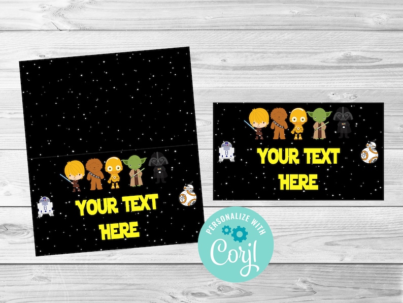 Star Wars Baby Shower Labels, Food Labels, Place Cards, Star Wars ...