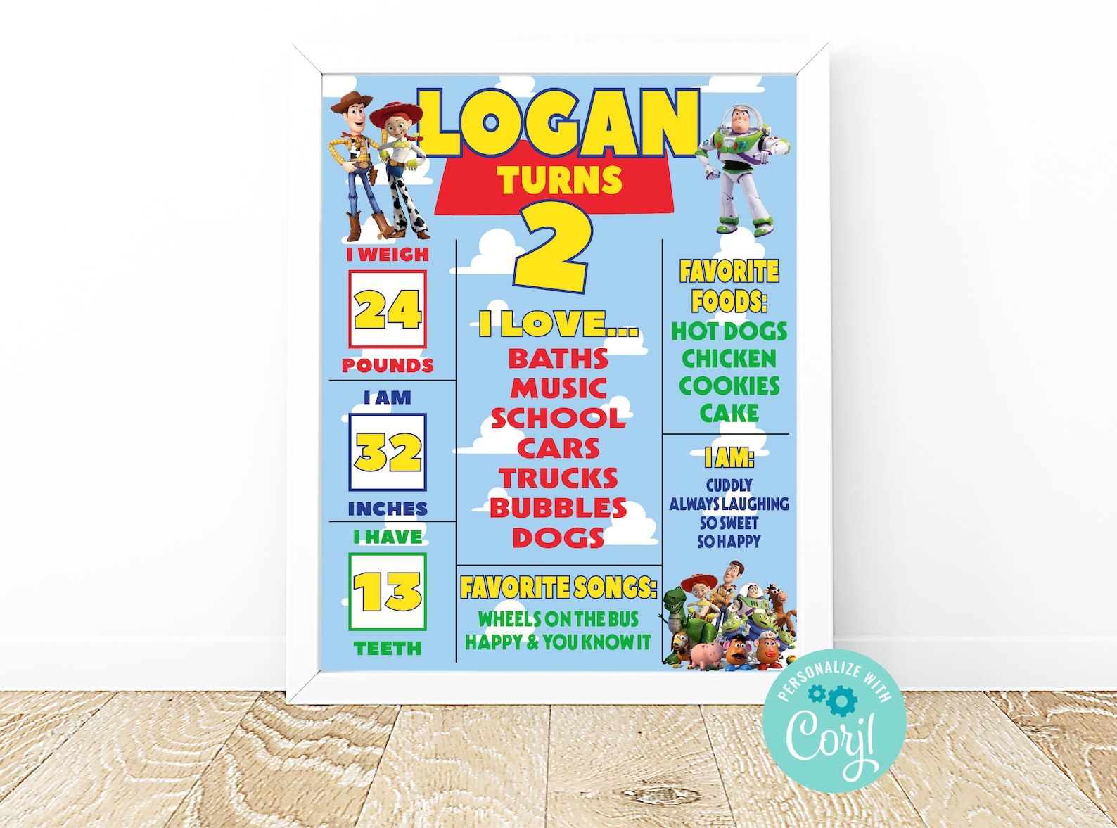 Toy Story Birthday Milestone Board Birthday Board Toy Story - Etsy
