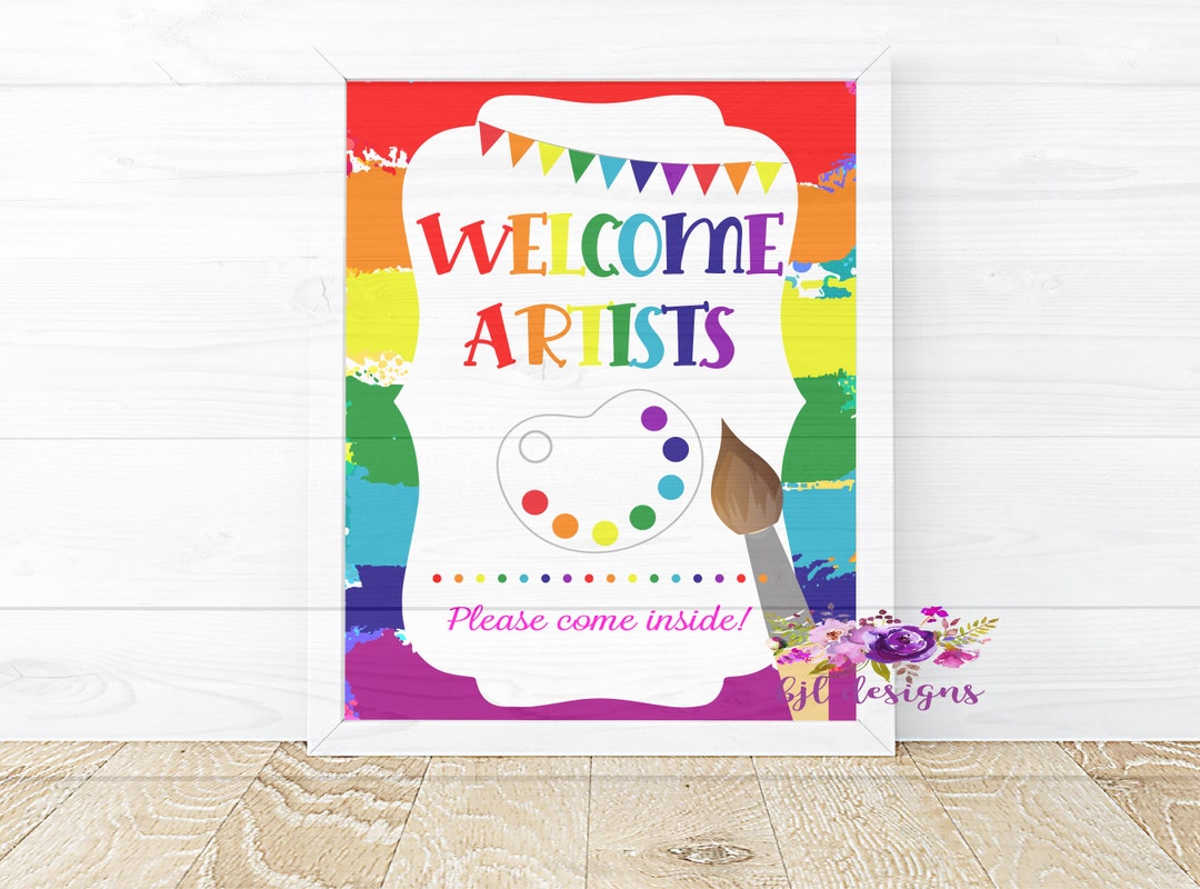 Art Party 1 Welcome Sign, Painting, Art, Let's Paint, Welcome Sign ...