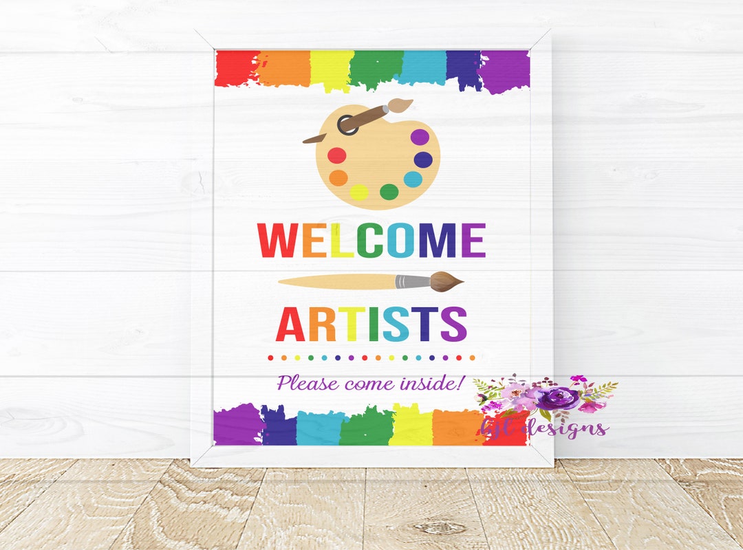 Art Party 3 Welcome Sign, Painting, Art, Let's Paint, Welcome Sign ...