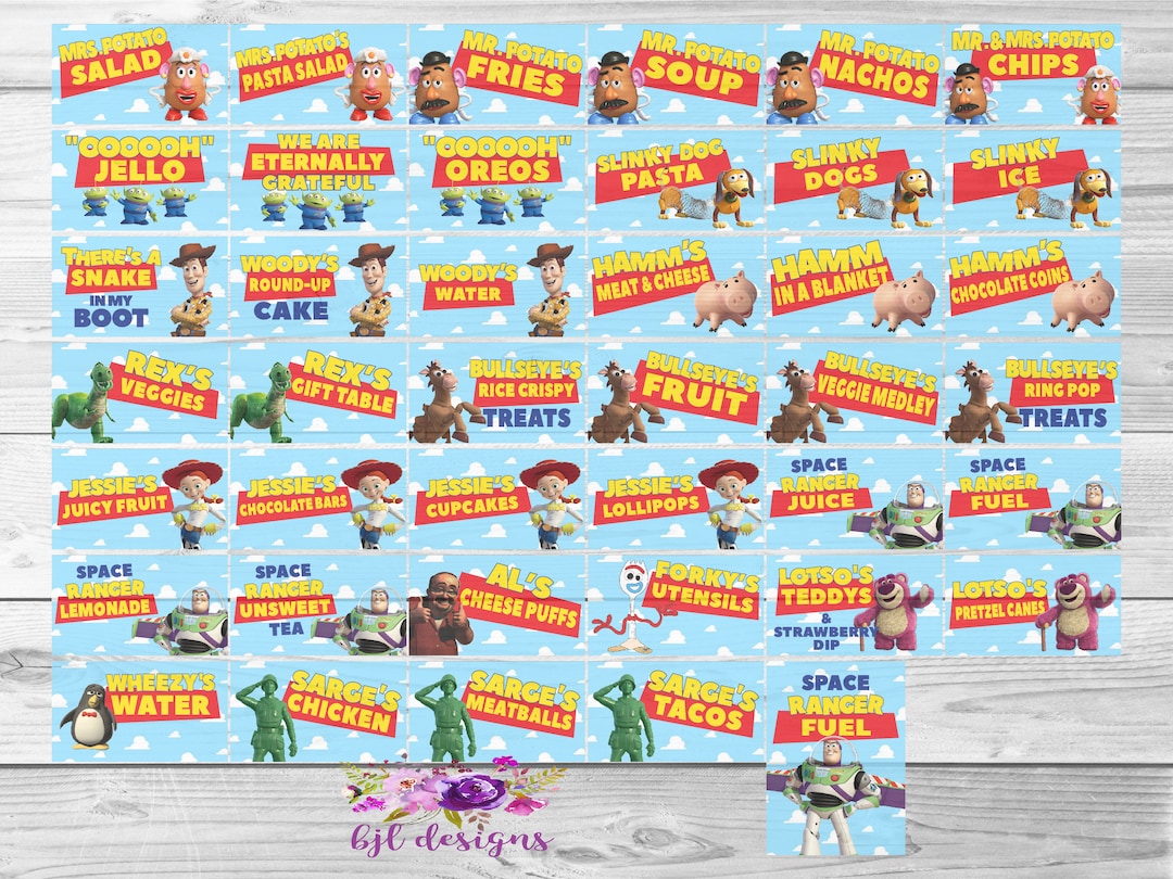 Toy Story Printable Food Labels at Natalie Brigstocke blog
