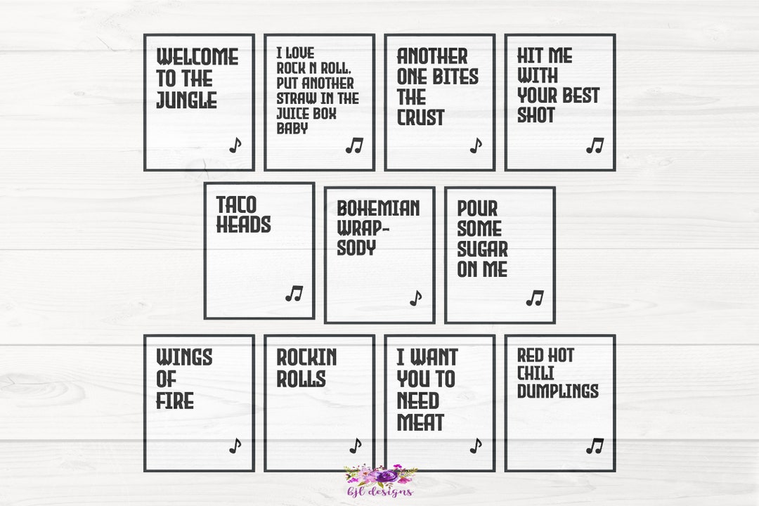 Rock Party Set of 11 Instant Download Printable Poster Signs, Wall Art ...