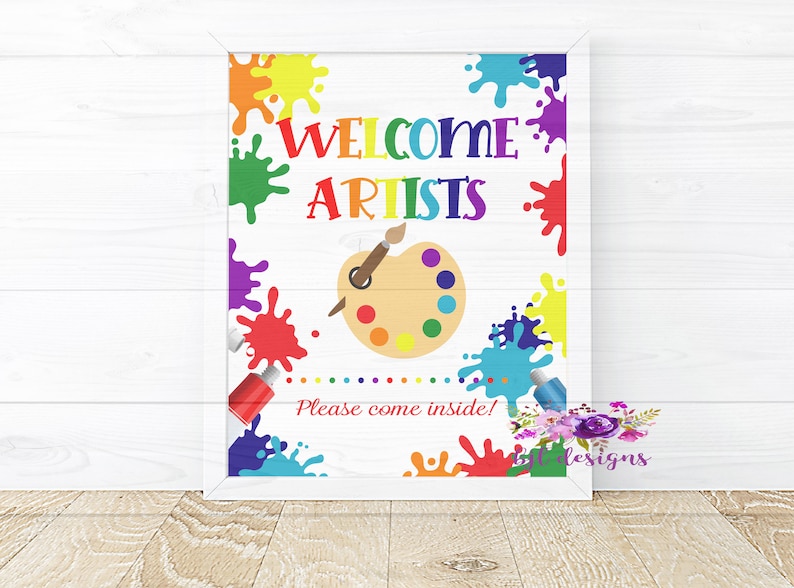 Art Party 2 Welcome Sign, Painting, Art, Let's Paint, Welcome Sign ...