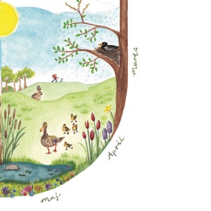 Four Seasons Illustration Winter, Spring, Summer and Autumn | Colourful ...