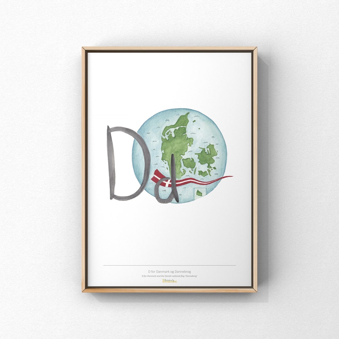 Single Alphabet Letter Illustration of Denmark | Nordic Scandinavian ...