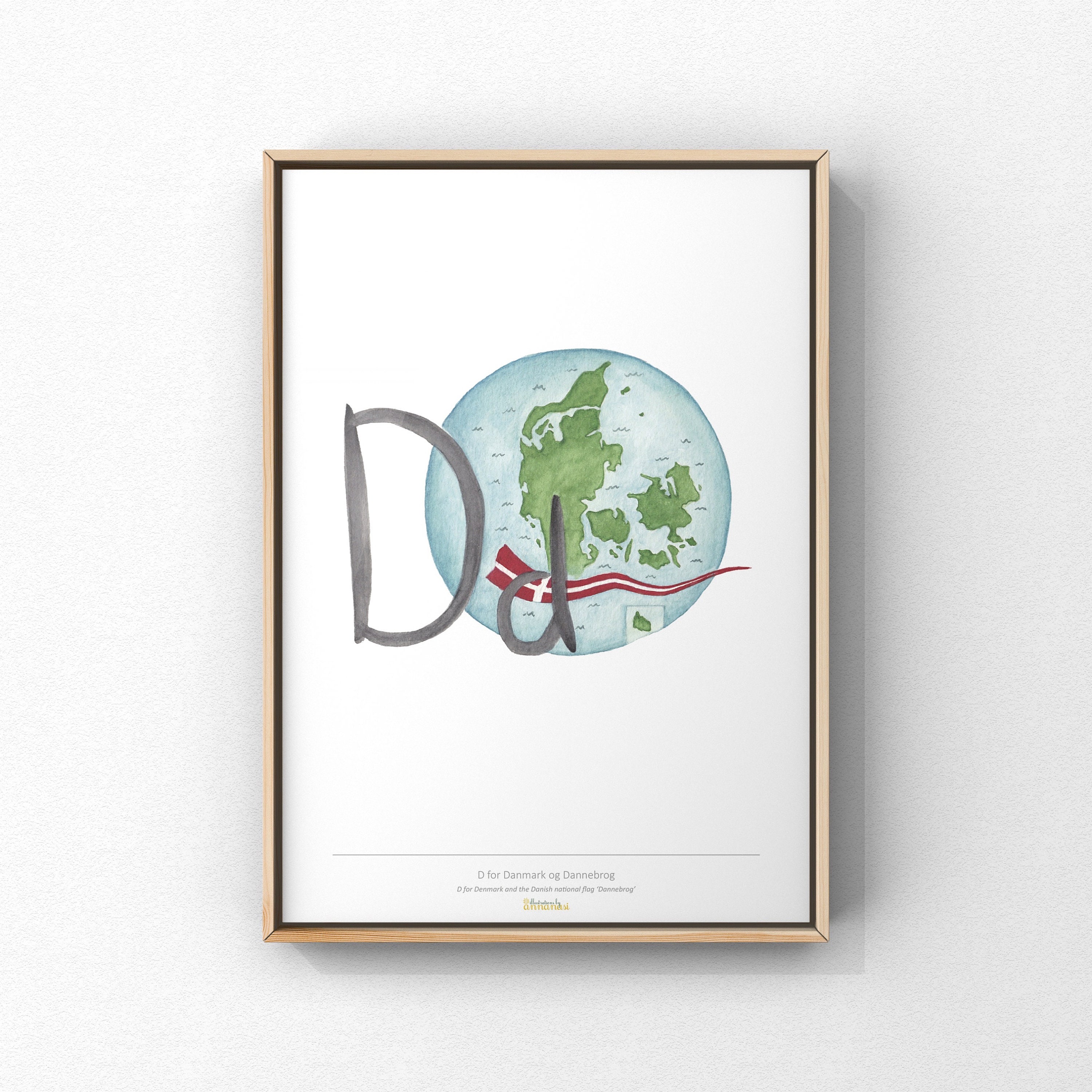 Buy Single Alphabet Letter Illustration of Denmark | Nordic ...