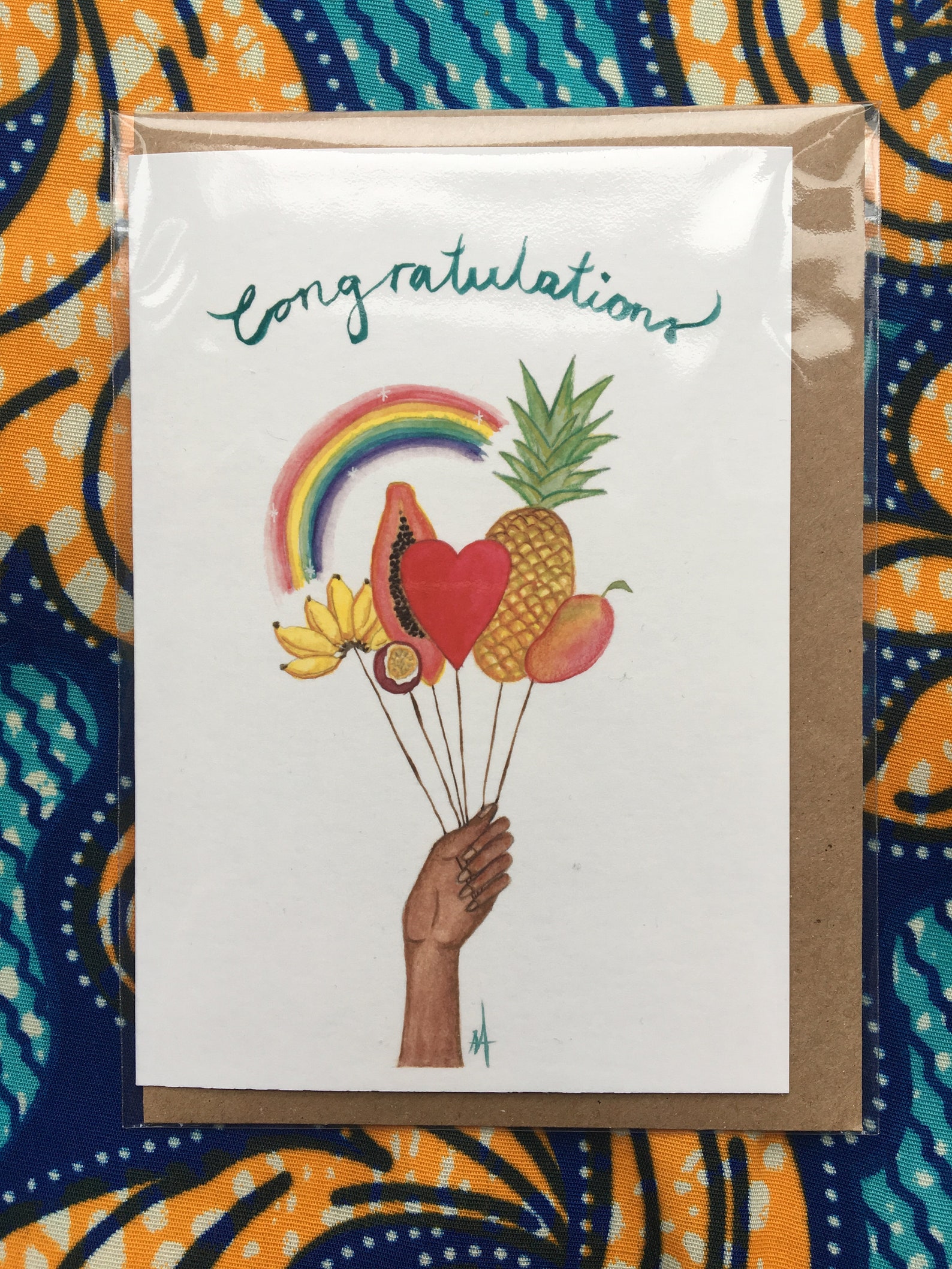 Congratulations Greeting Card Tropical African Fruits - Etsy