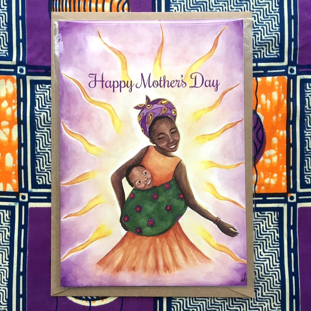 African Mothers Day Greeting Card | Black Ethnic Mother With Child ...