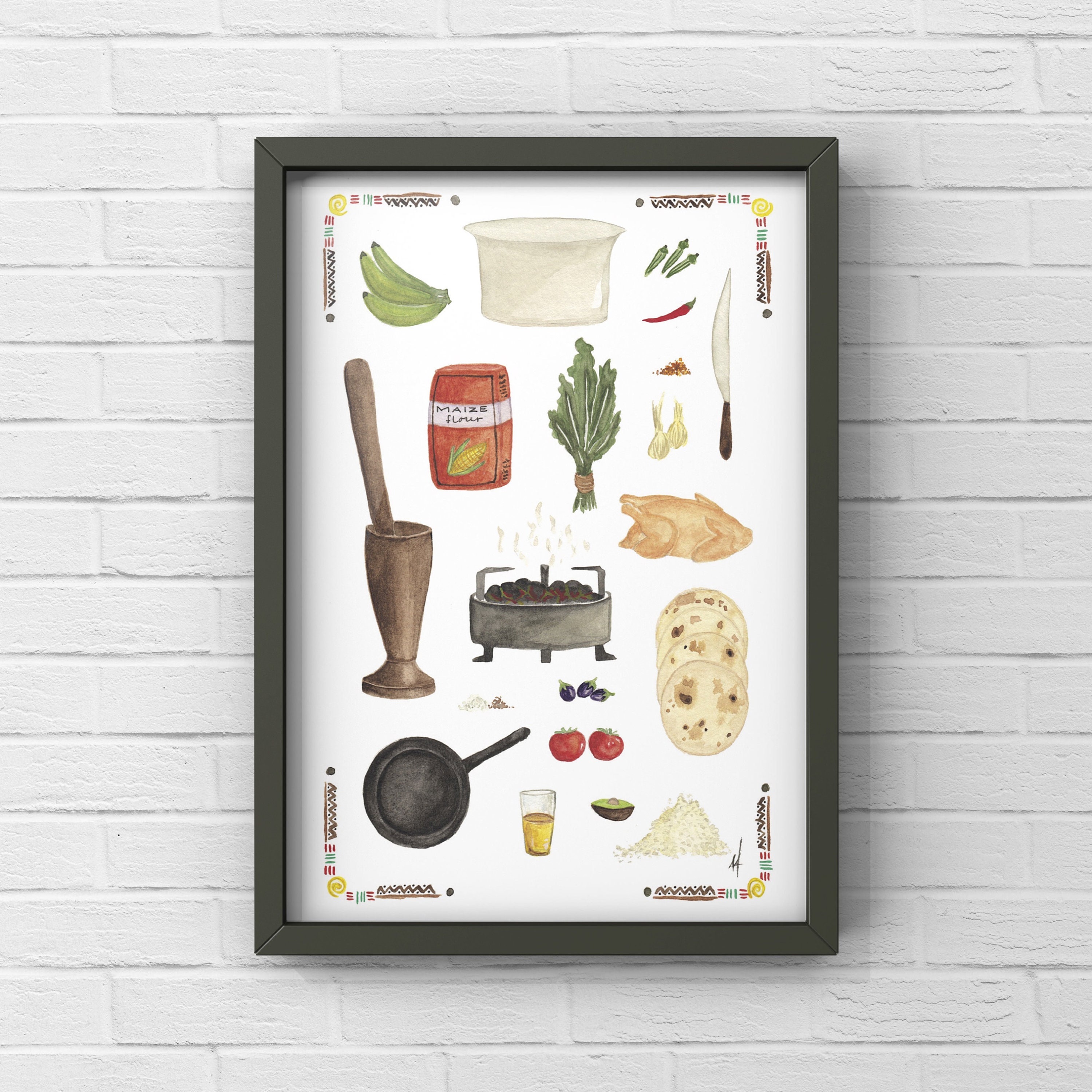 African Cuisine Poster Print in A5 Cooking Essentials - Etsy
