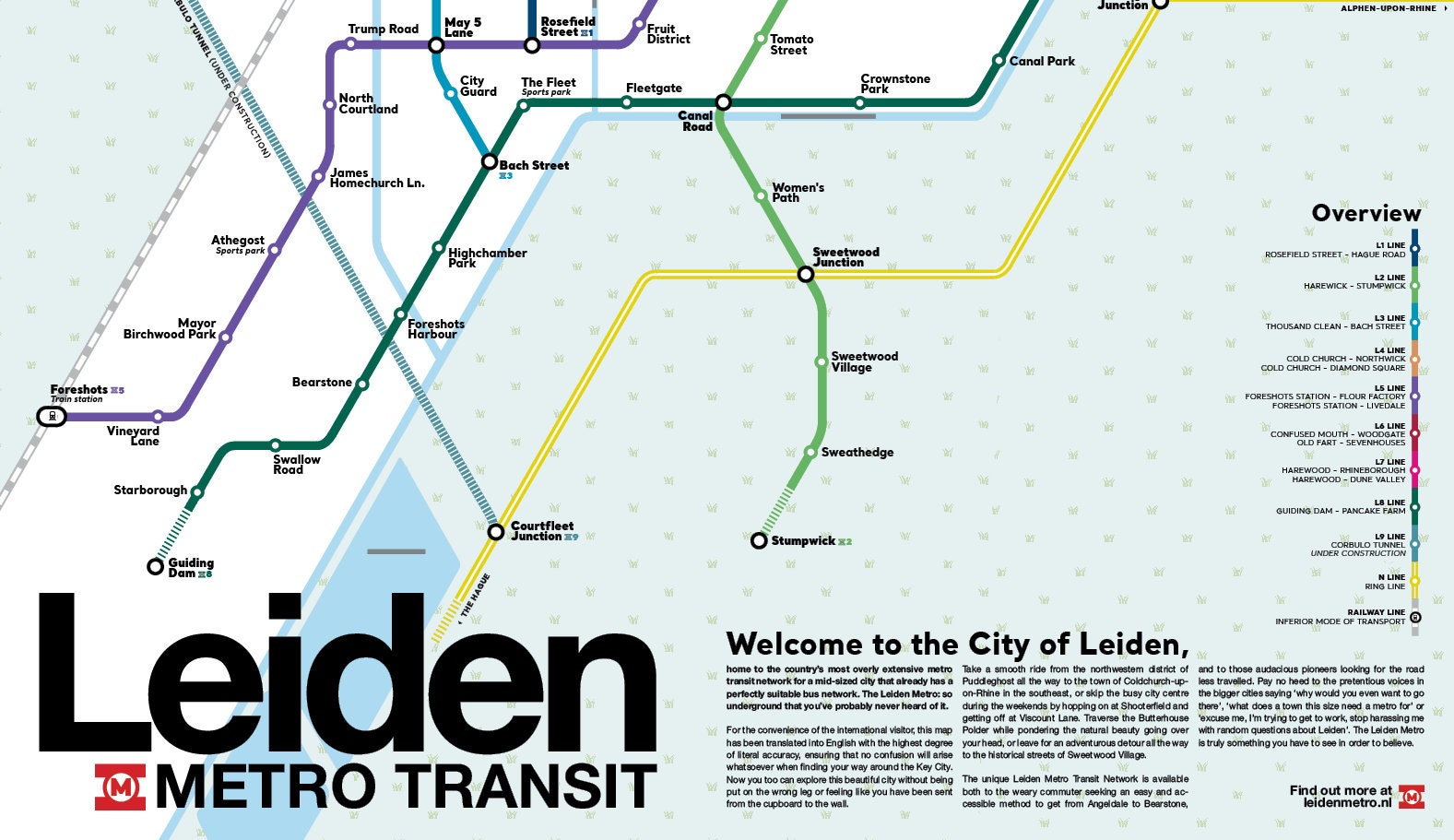 Leiden Metro Transit Map - Etsy