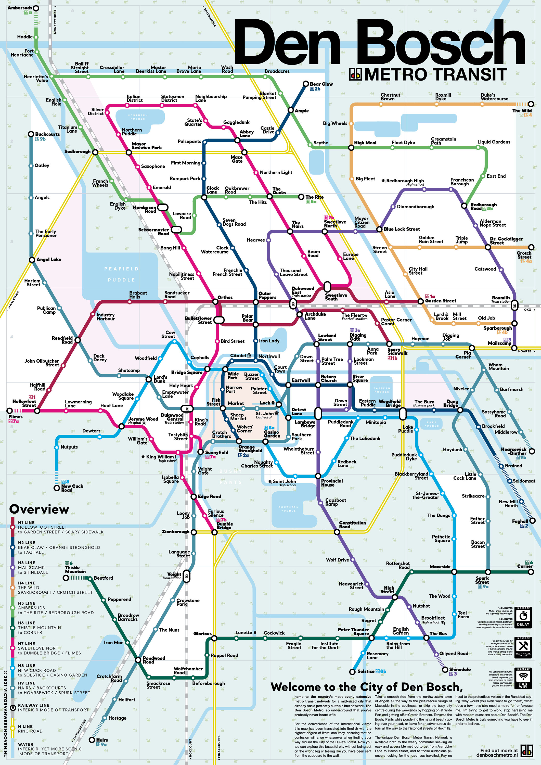 Den Bosch Metro Transit Map - Etsy