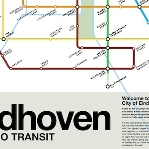 Eindhoven Metro Transit Map - Etsy Nederland