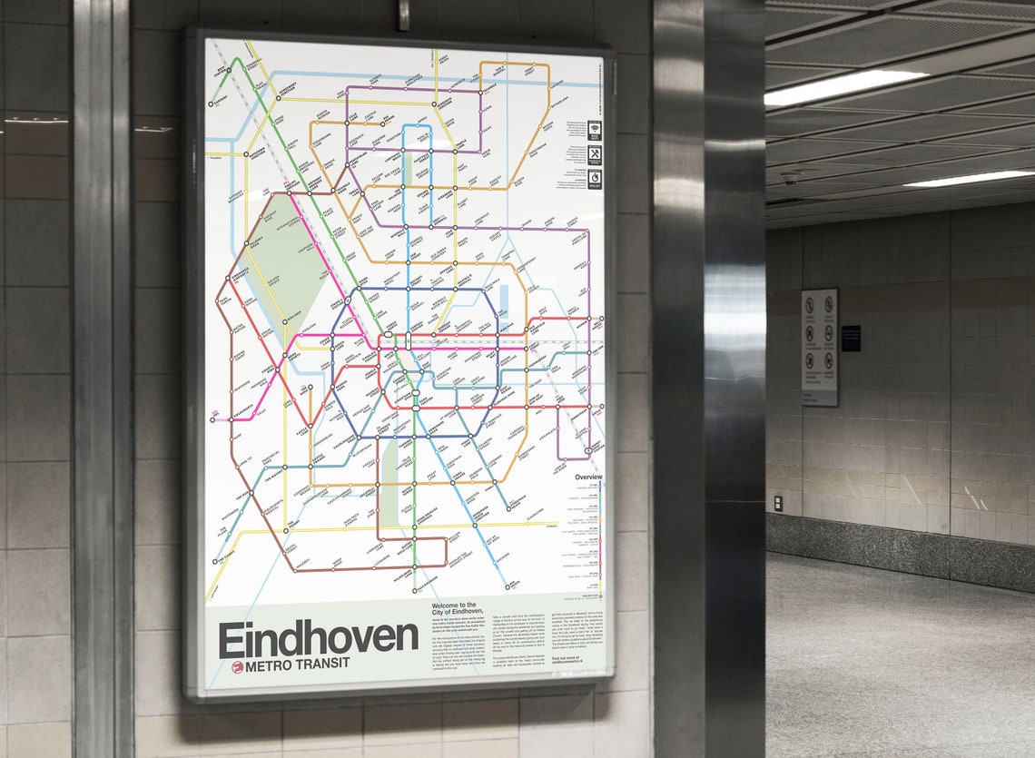 Eindhoven Metro Transit Map - Etsy