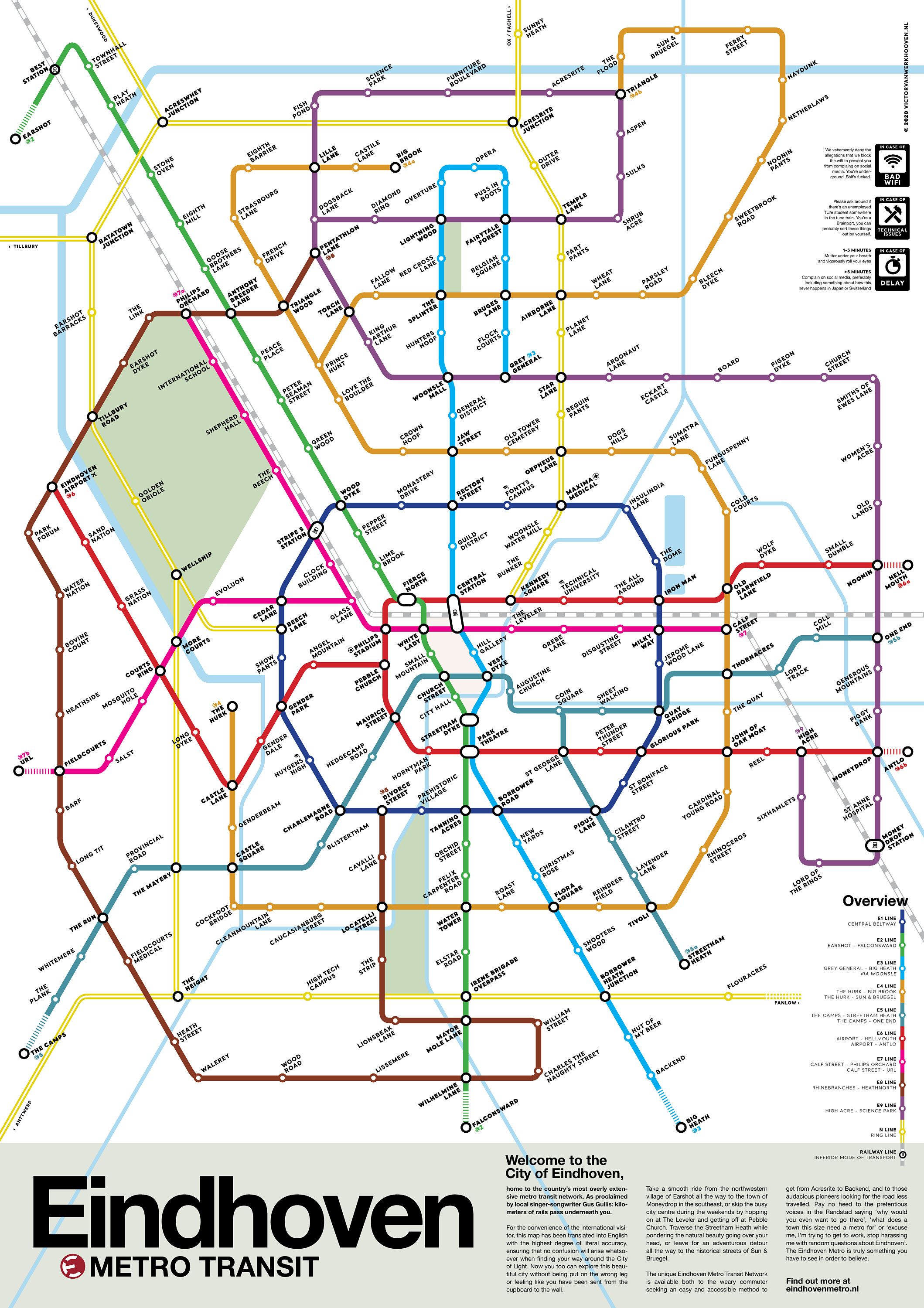 Eindhoven Metro Transit Map - Etsy
