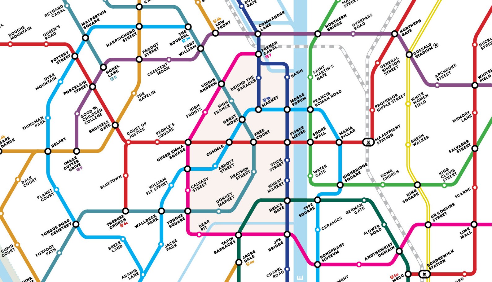 Maastricht Metro Transit Map - Etsy Nederland