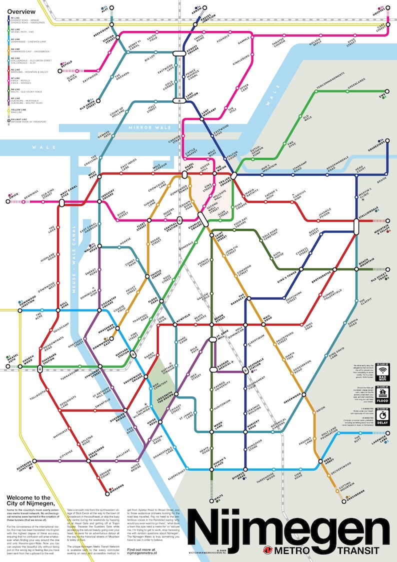 Nijmegen Metro Transit Map - Etsy