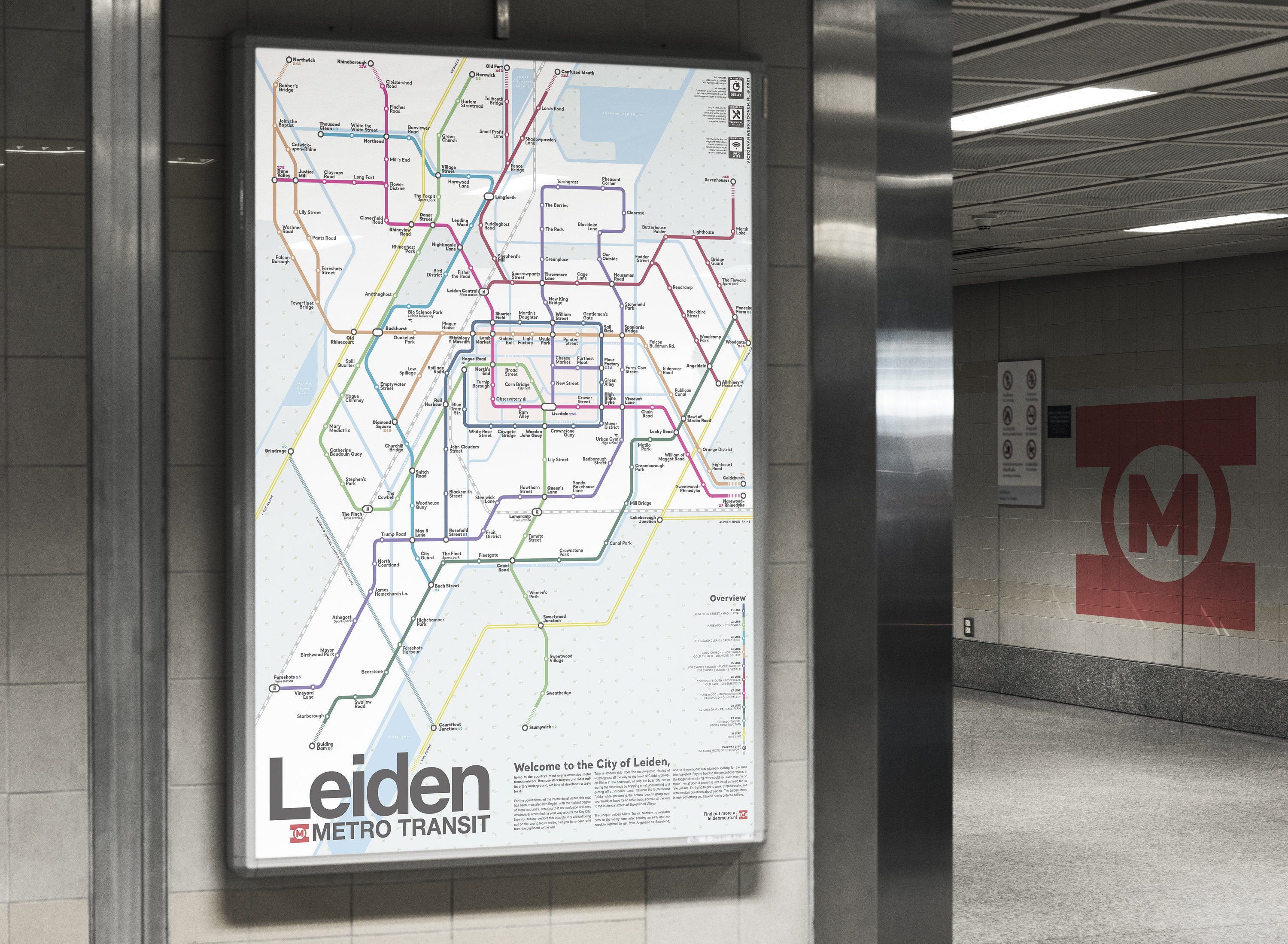 Leiden Metro Transit Map - Etsy