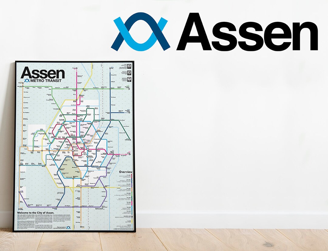 Assen Metro Transit Map - Etsy