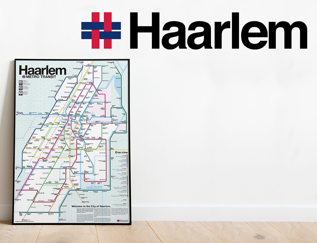 Haarlem Metro Transit Map - Etsy