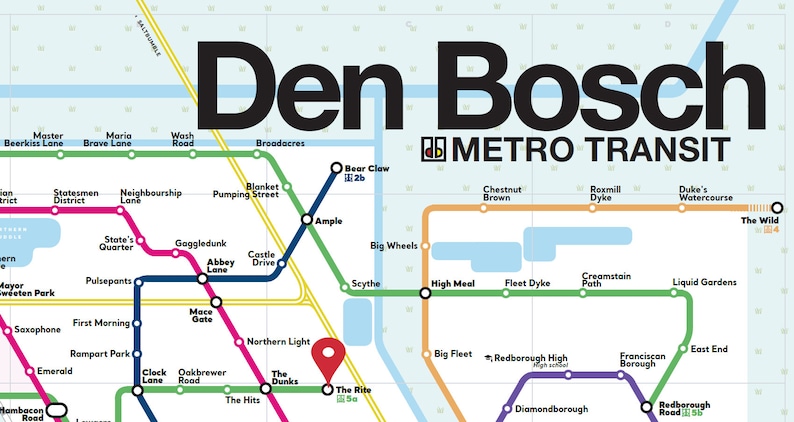 Den Bosch Metro Transit Map - Etsy